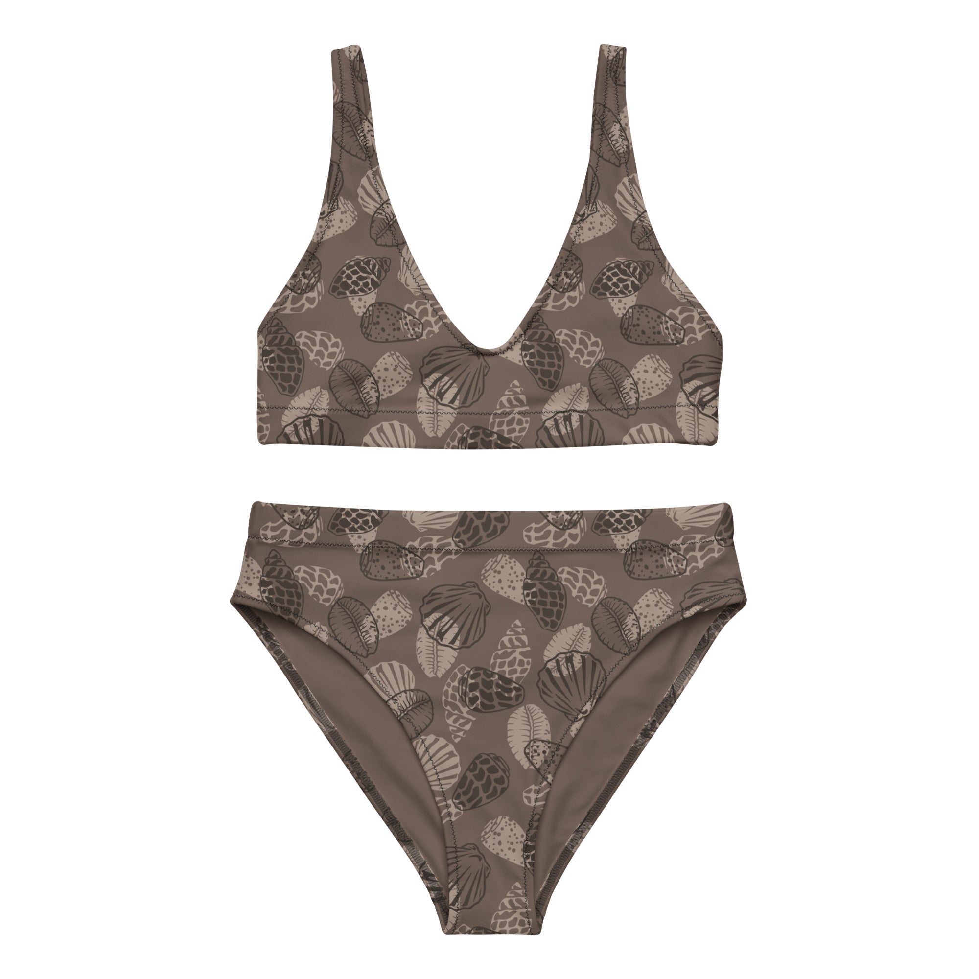 Dark Brown Seashell Midrise 2 piece bikini – Kaimahie Creatives